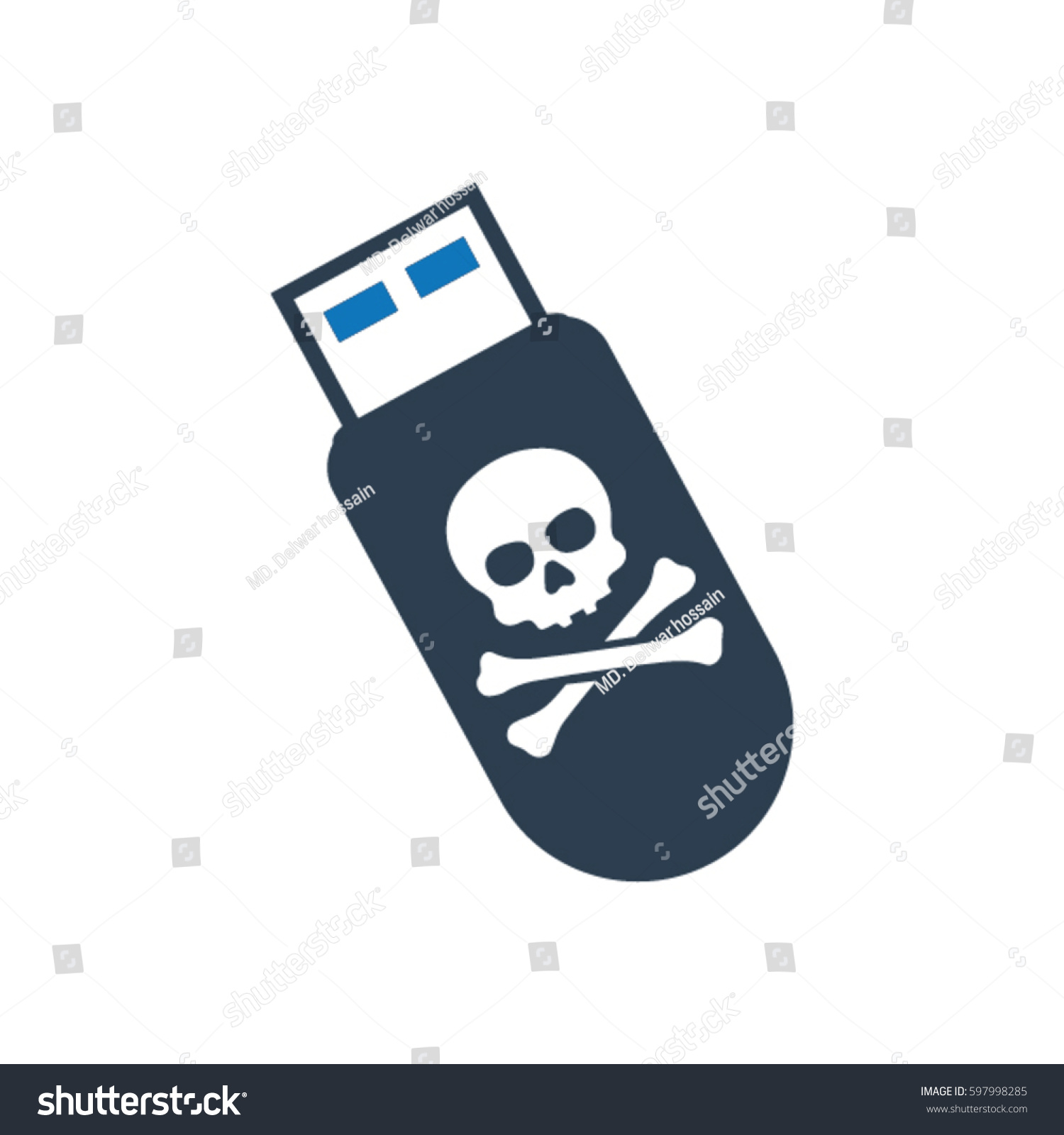 Usb Hacker Icon Stock Vector Royalty Free 597998285 Shutterstock