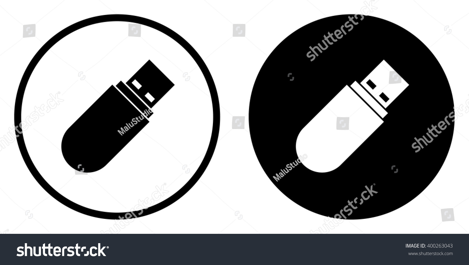 Usb Icon Circle Vector Illustration Stock Vector (Royalty Free) 400263043