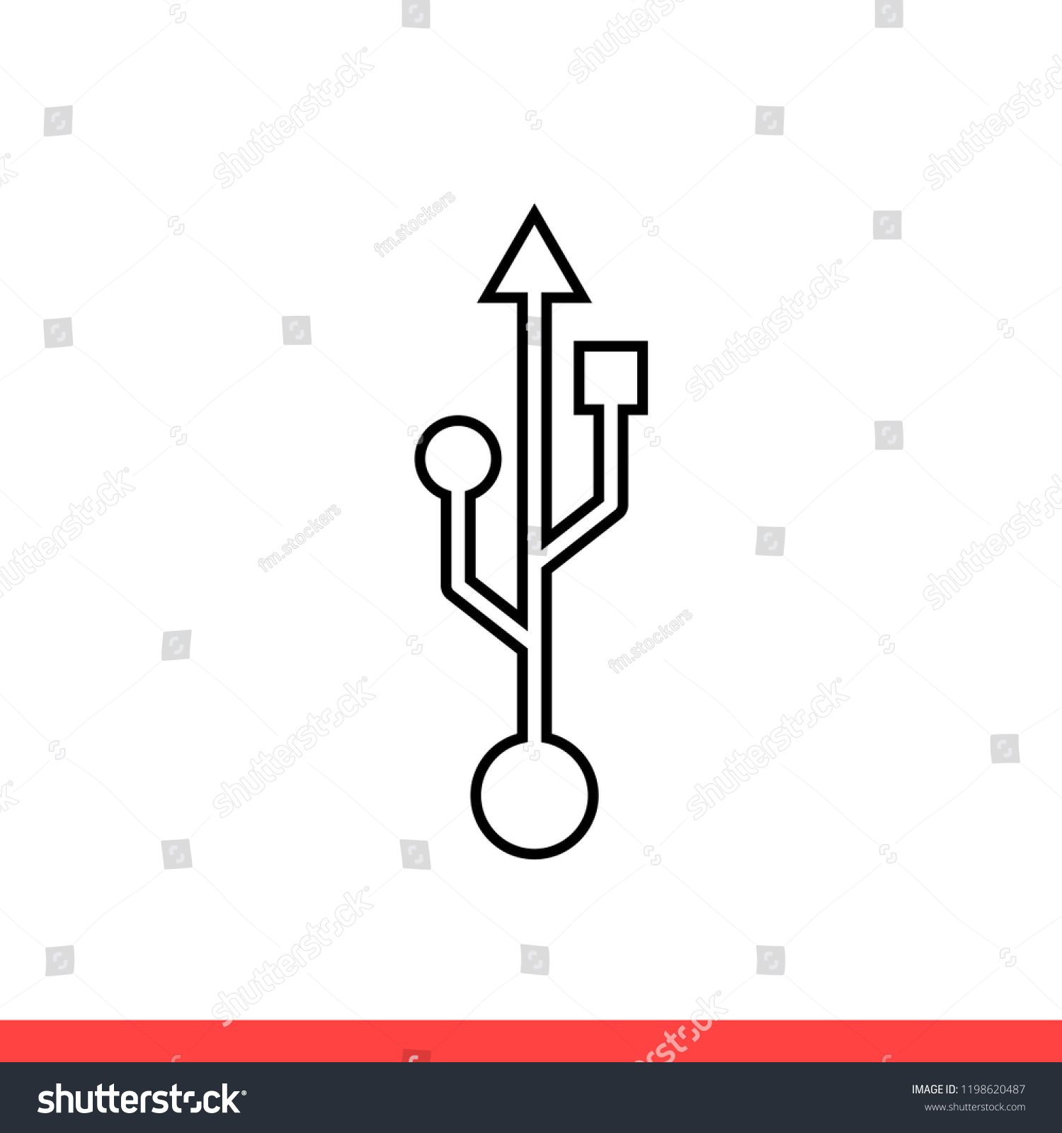 Usb Icon Vector Computer Connector Symbol Stock Vector (Royalty Free ...