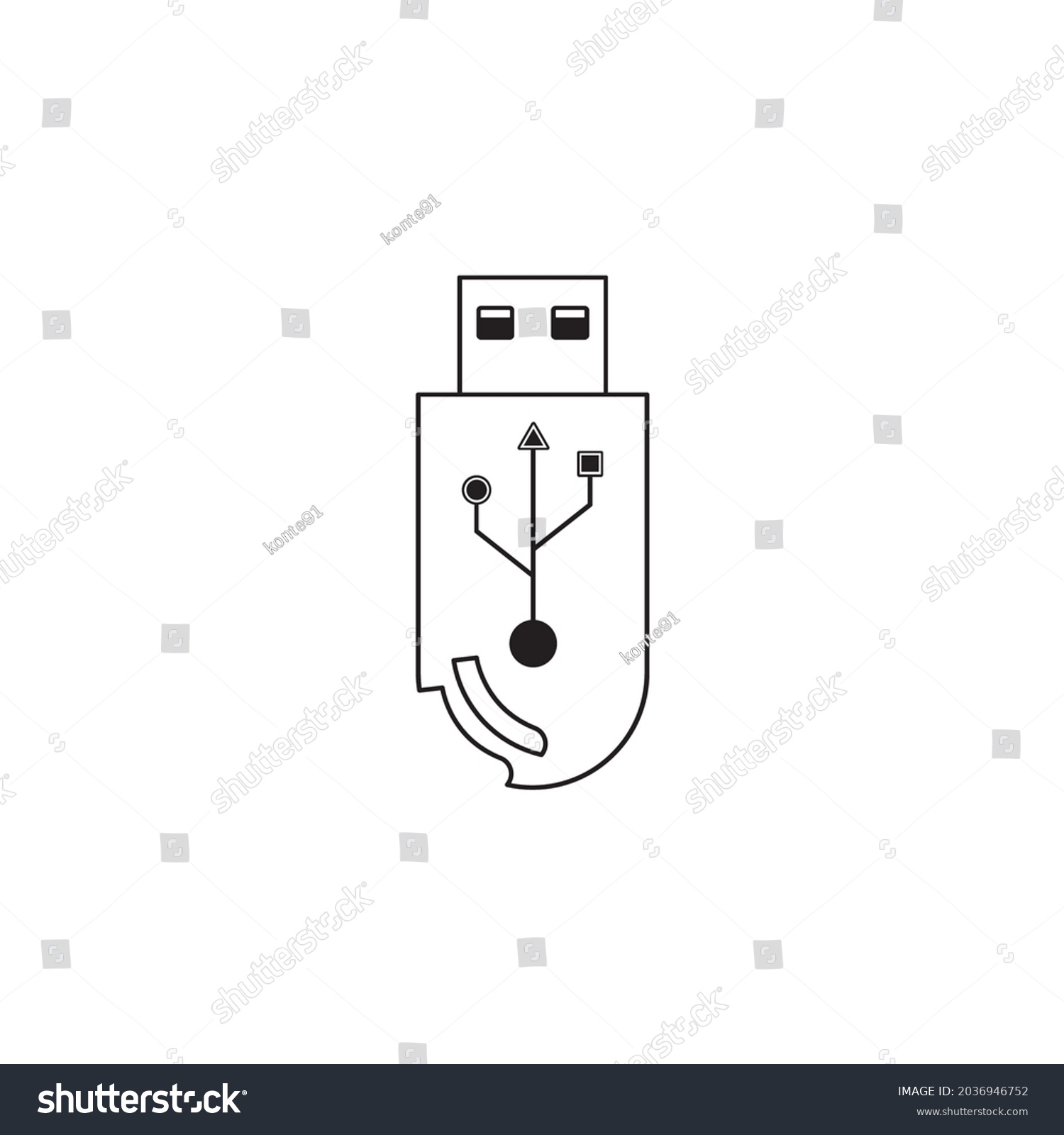 Usb Icons Symbol Vector Elements Infographic Stock Vector (Royalty Free ...