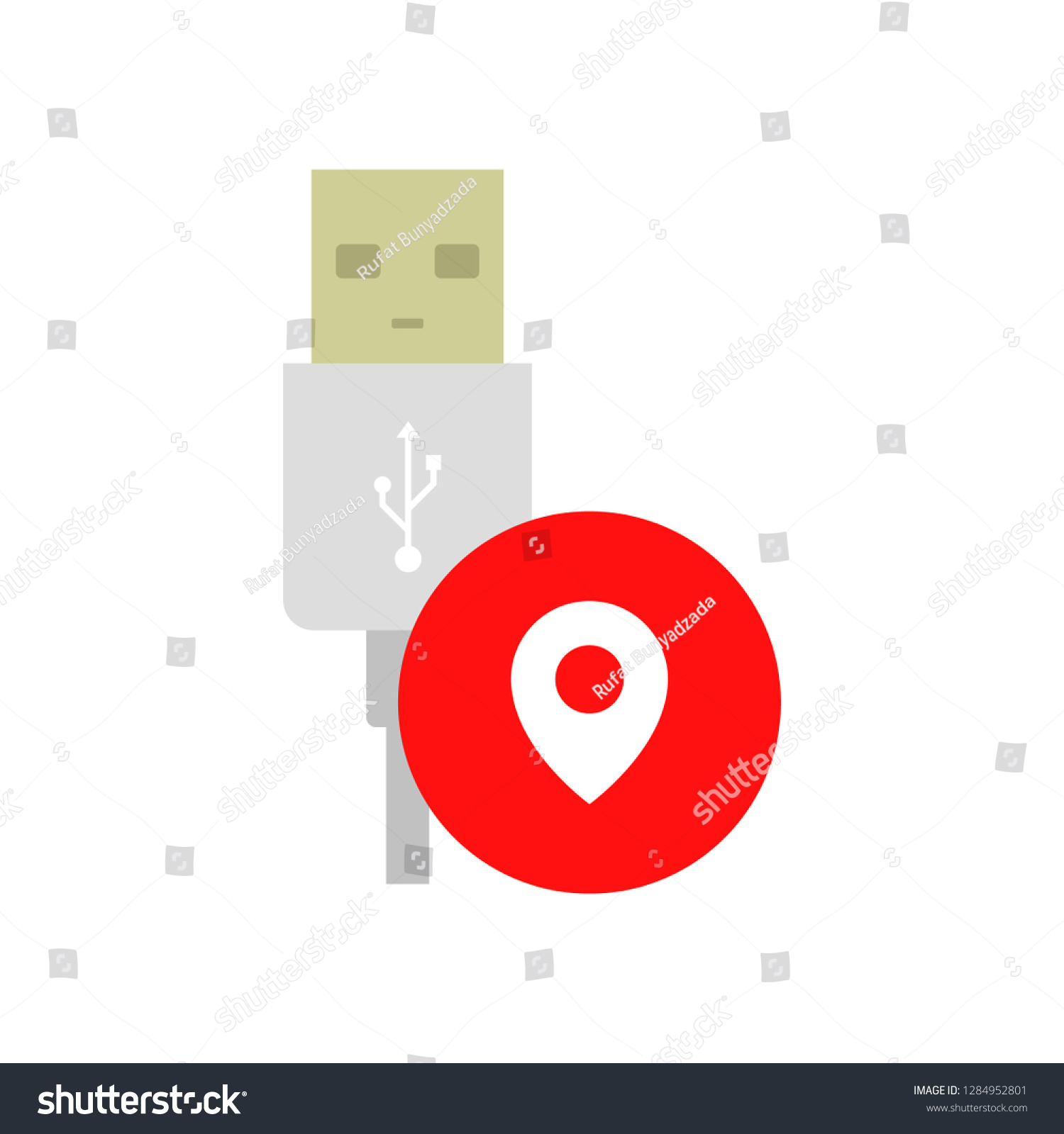 Usb Location Icon Stock Vector (Royalty Free) 1284952801