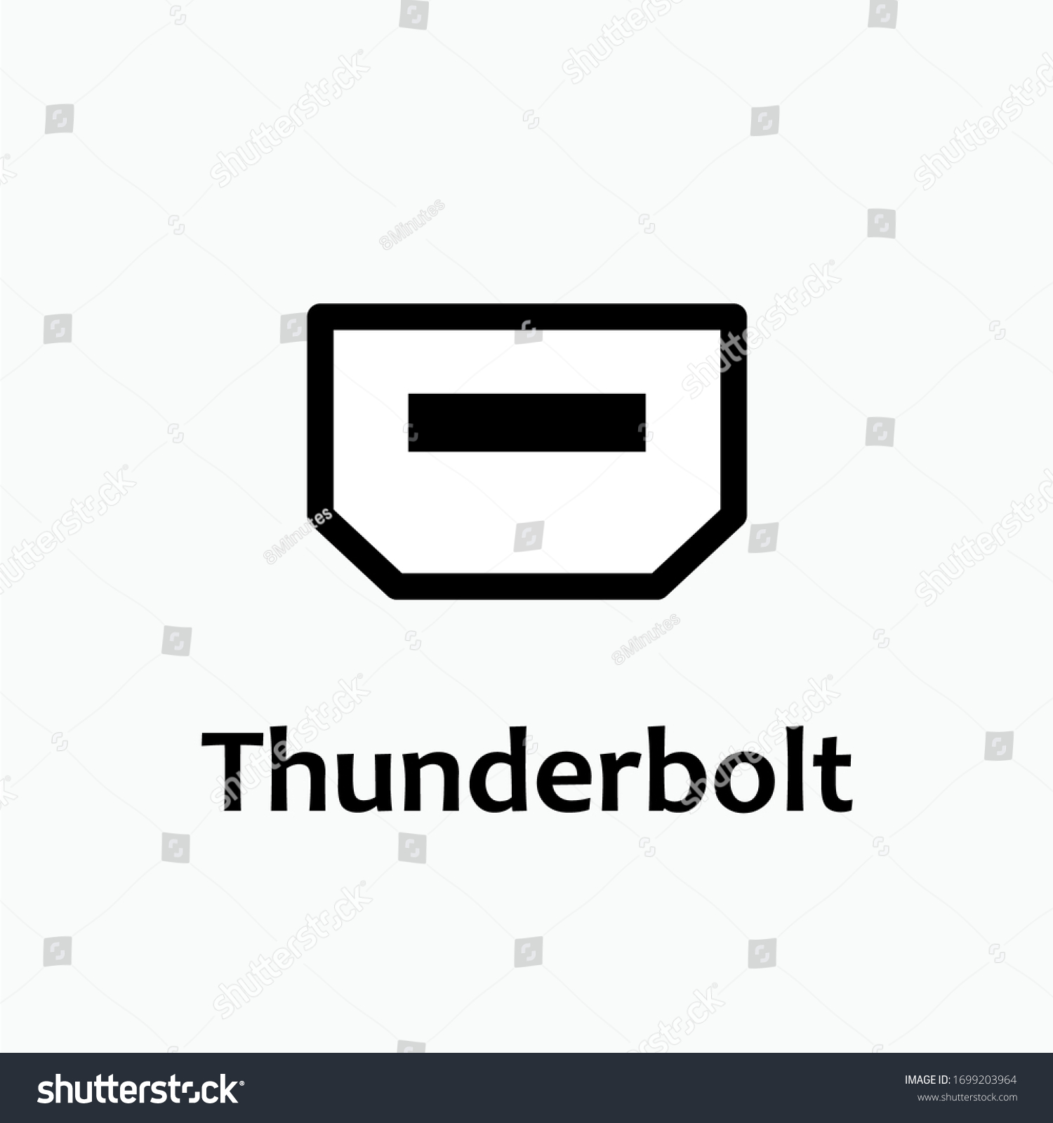Usb Port Icon Thunderbolt Text Connectors Stock Vector (Royalty Free ...