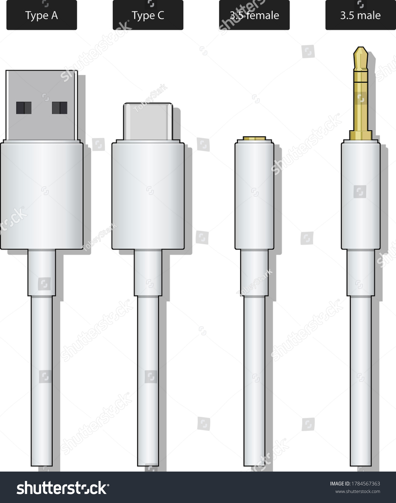 Usb Type Usb Type C Jack Stock Vector (Royalty Free) 1784567363 ...