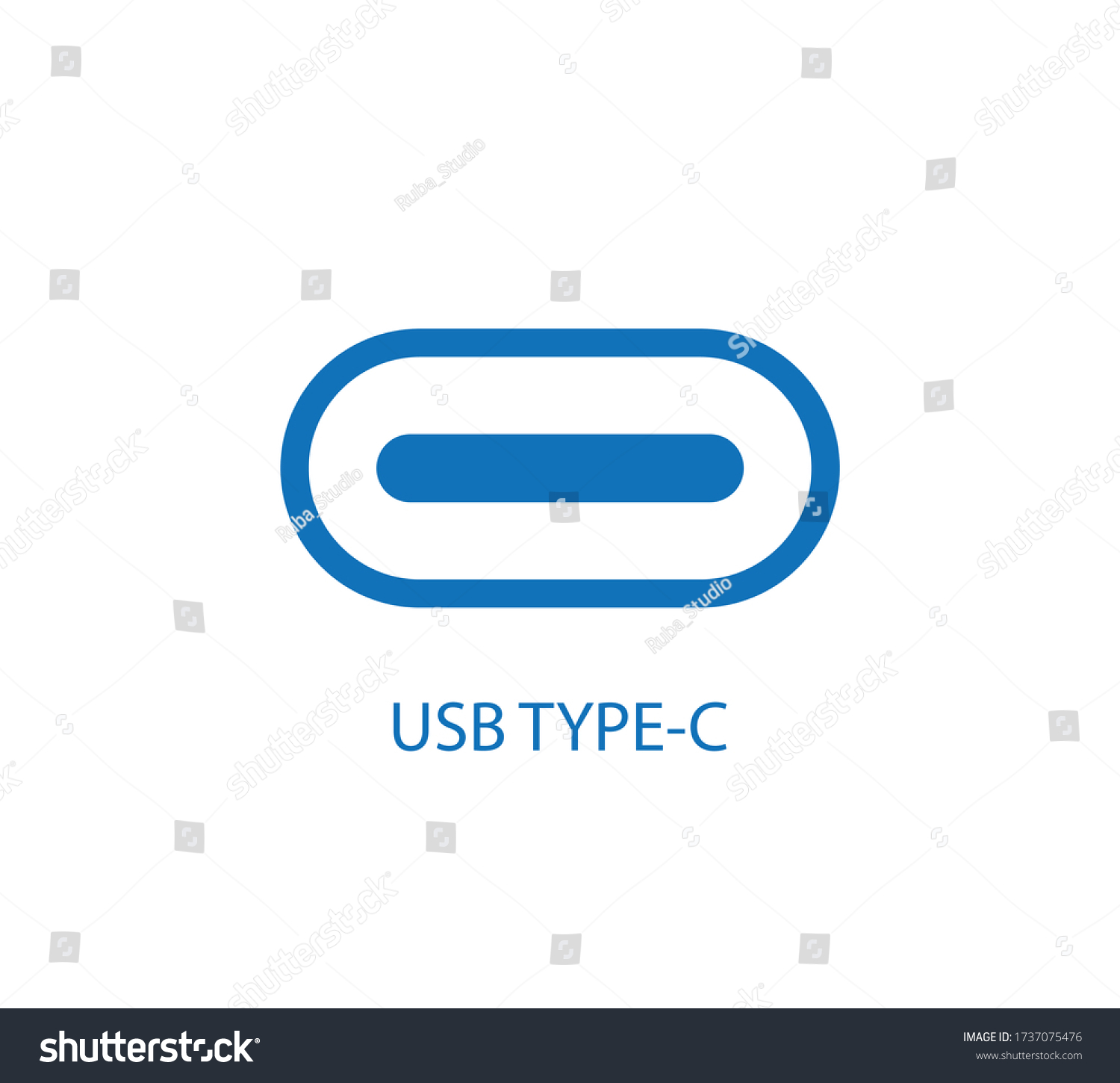 Usb Type C Port Icon Stock Vector (Royalty Free) 1737075476 | Shutterstock