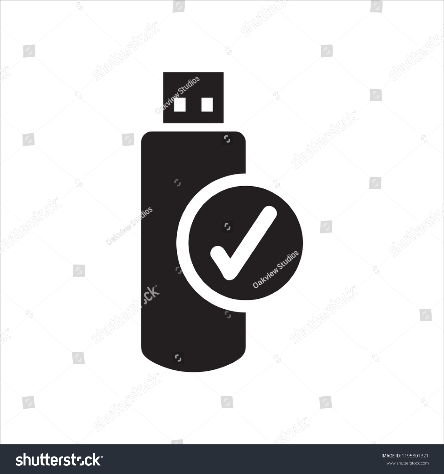 Usb Tick Icon Stock Vector (Royalty Free) 1195801321 | Shutterstock