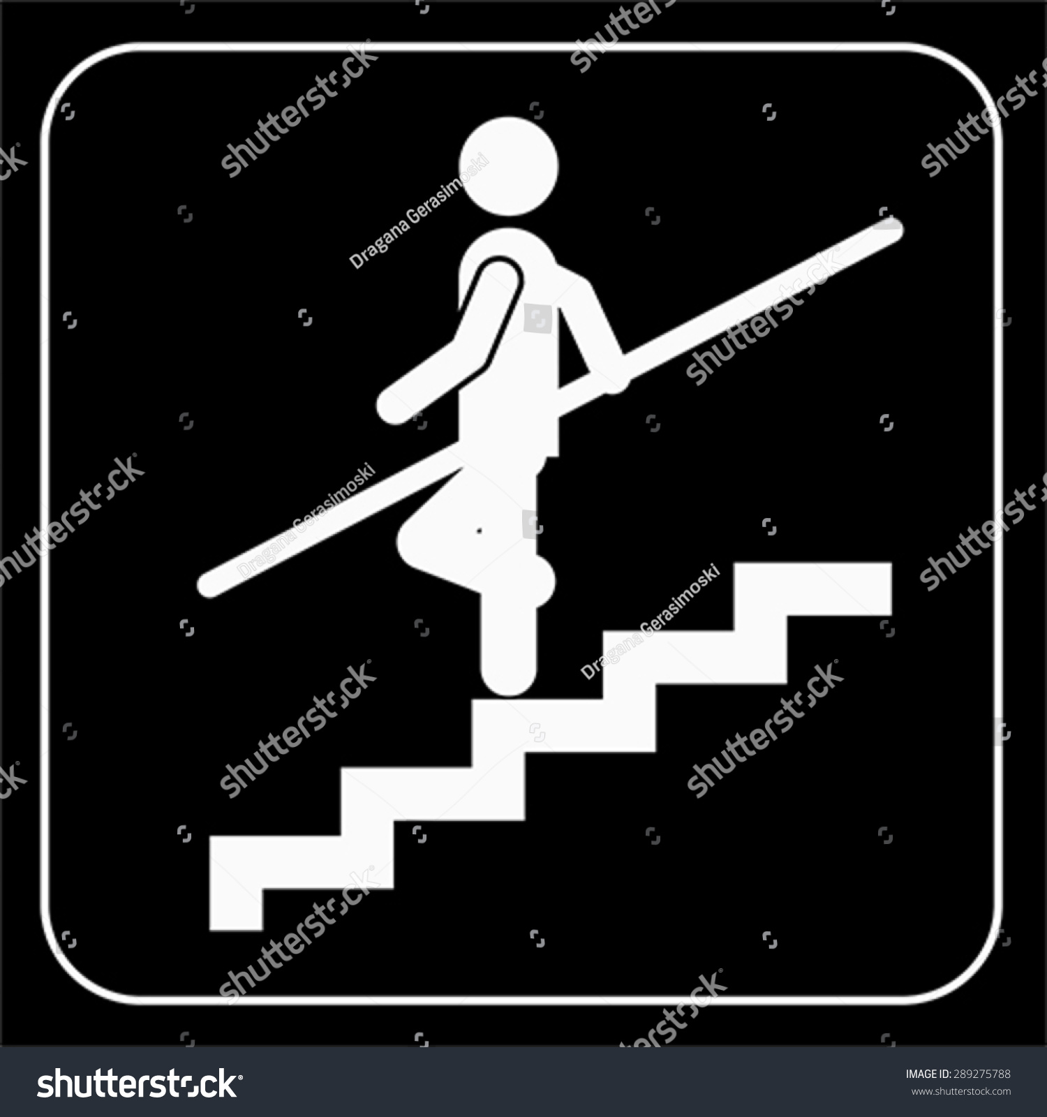 Use Handrail Sign Vector Stock Vector (Royalty Free) 289275788