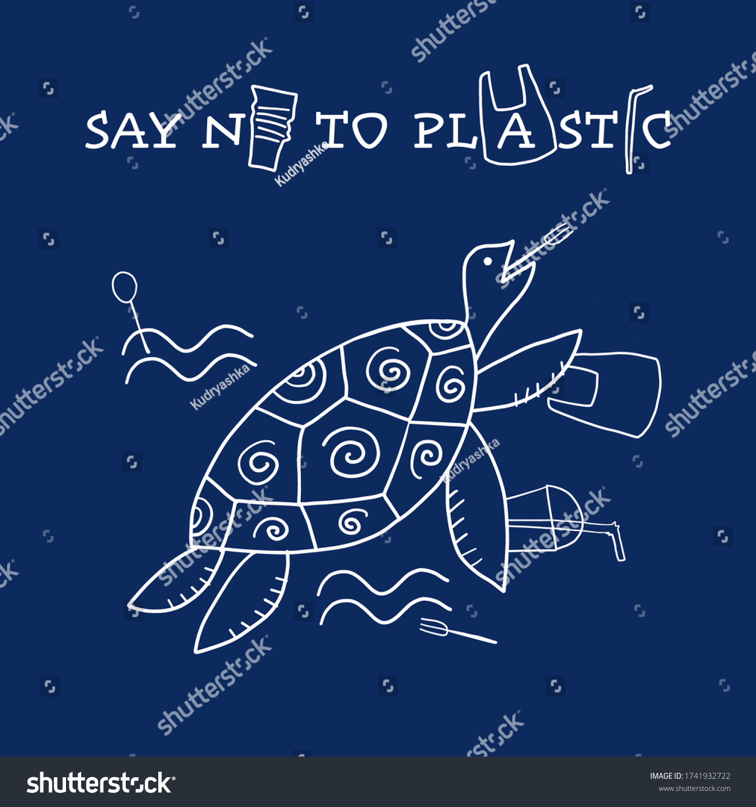 Use Less Plastic Concept Octopus Plastic Stock Vector (Royalty Free ...