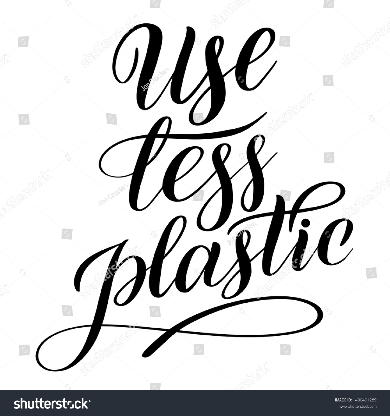 Use Less Plastic Graphic Element Ecological Stock Vector (Royalty Free ...