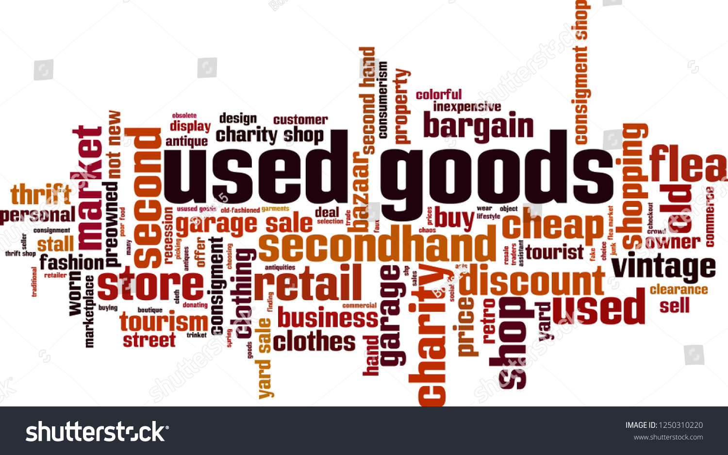 Used Goods Word Cloud Concept Vector: vector de stock (libre de ...