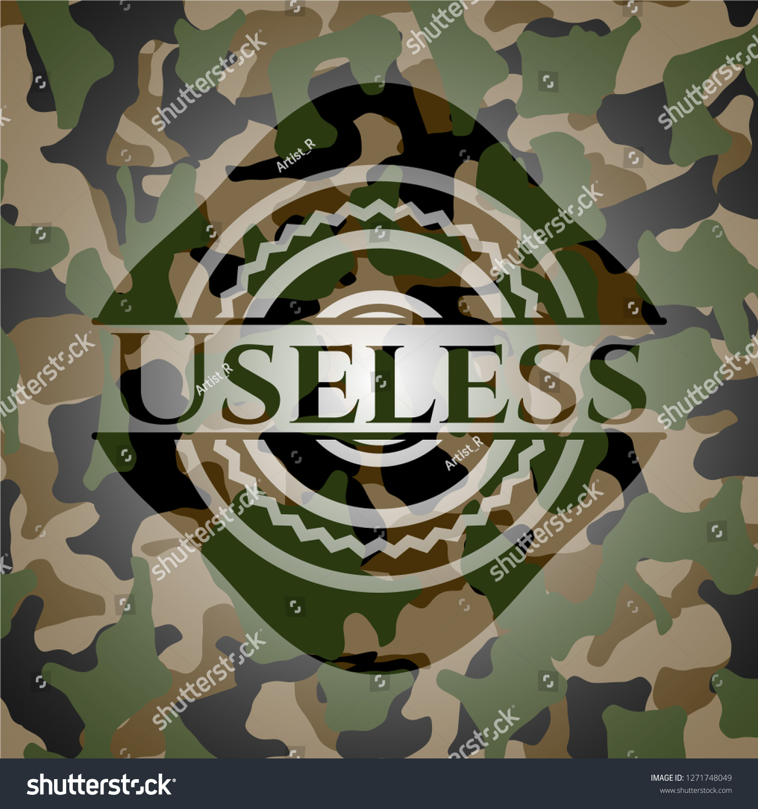 Useless On Camouflaged Texture Stock Vector (Royalty Free) 1271748049 ...