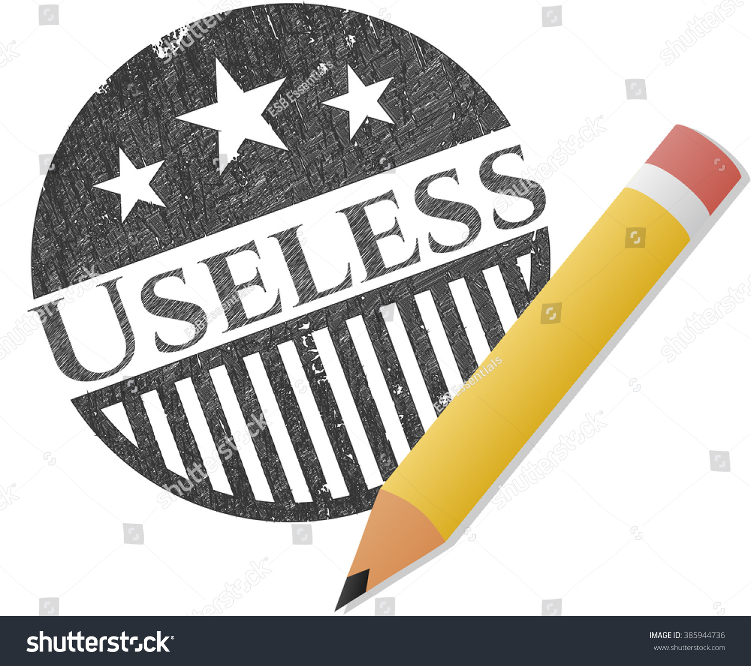 Useless Pencil Strokes Emblem Stock Vector (Royalty Free) 385944736