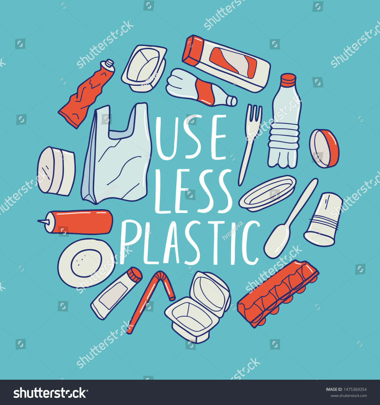 Useless Plastic Ecological Illustration Problem Plastic Stock Vector ...