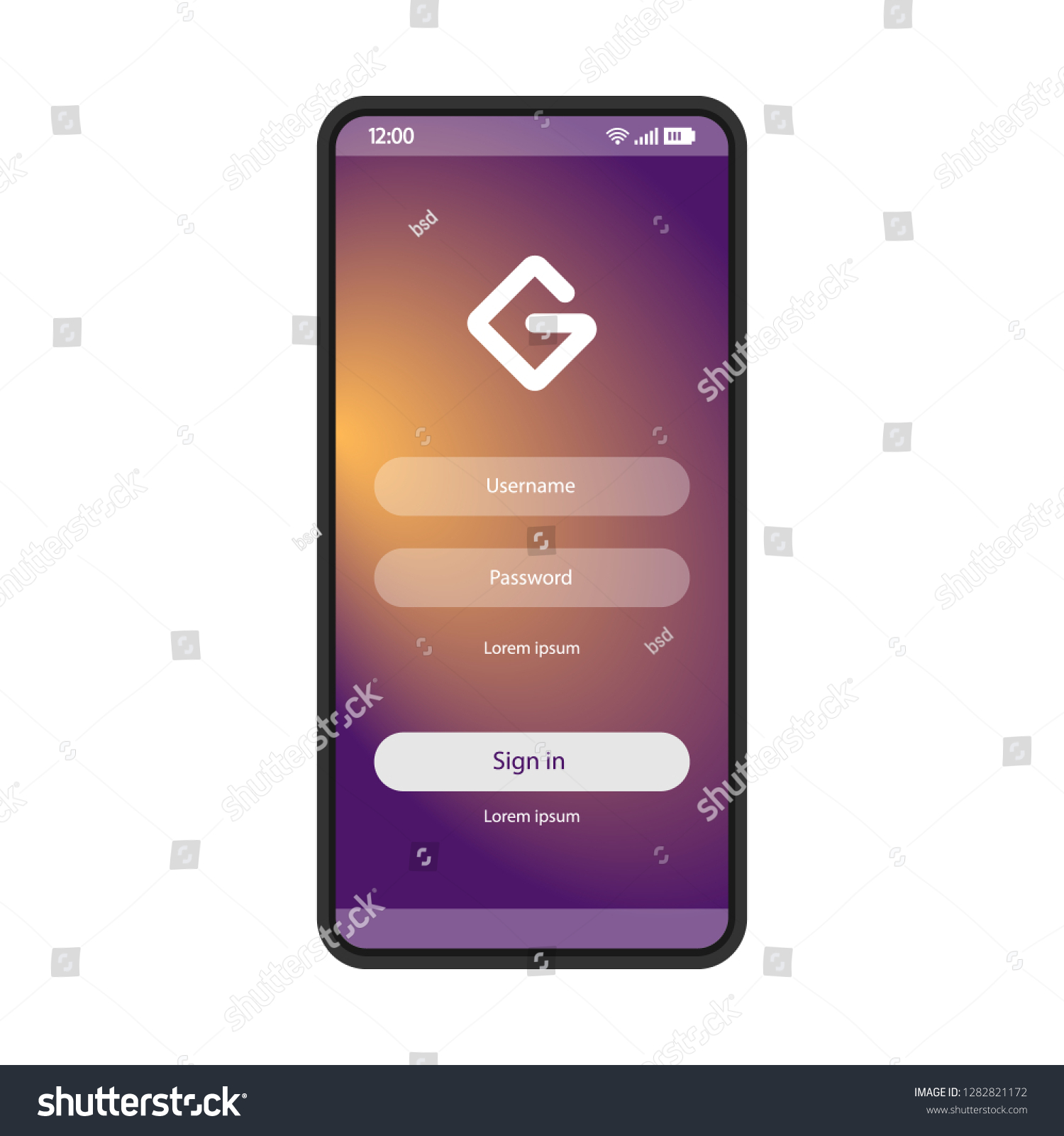 User Authorization Smartphone Page Vector Template Stock Vector ...