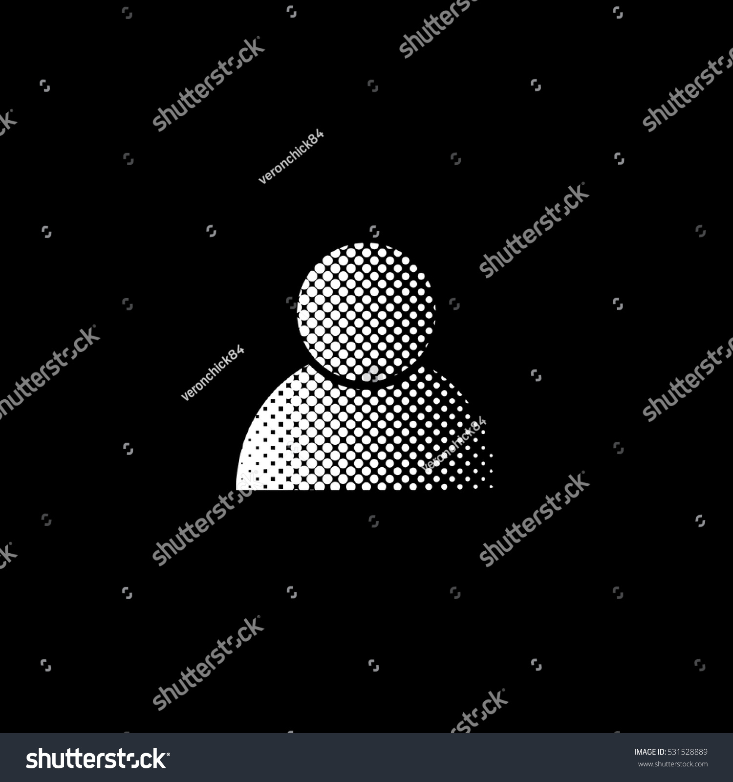 User Icon White Vector Icon Halftone Stock Vector (Royalty Free ...