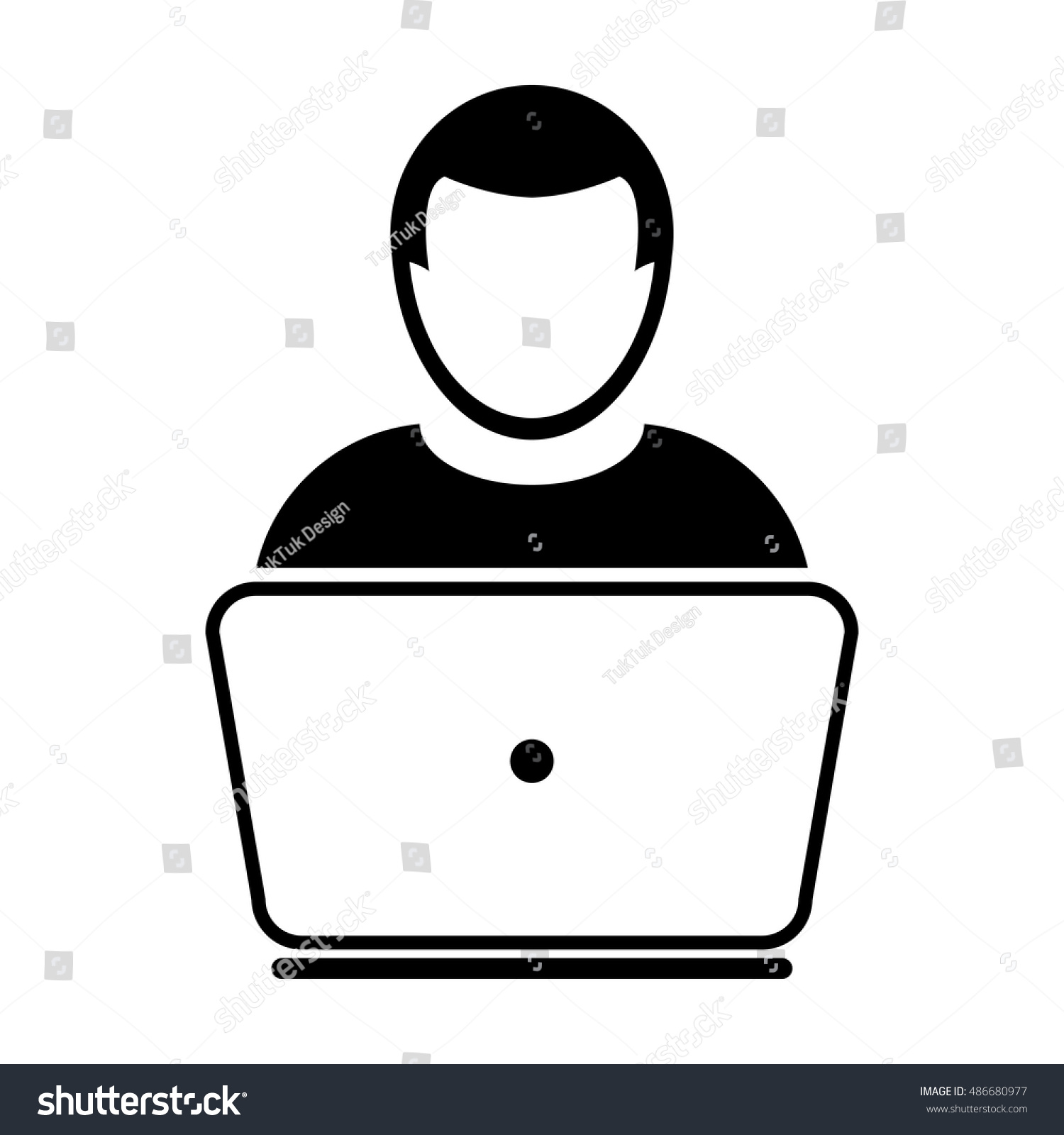 User Icon Laptop Computer Vector Illustration Stock Vector 486680977 ...