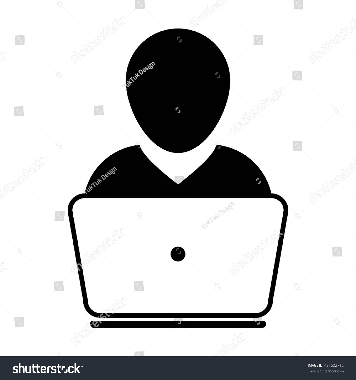 User Icon Laptop Vector Stock Vector 421602712 - Shutterstock