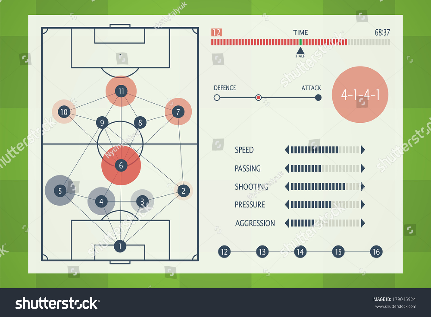 User Interface Soccer Tactic Table Vector Stock Vector (Royalty Free ...