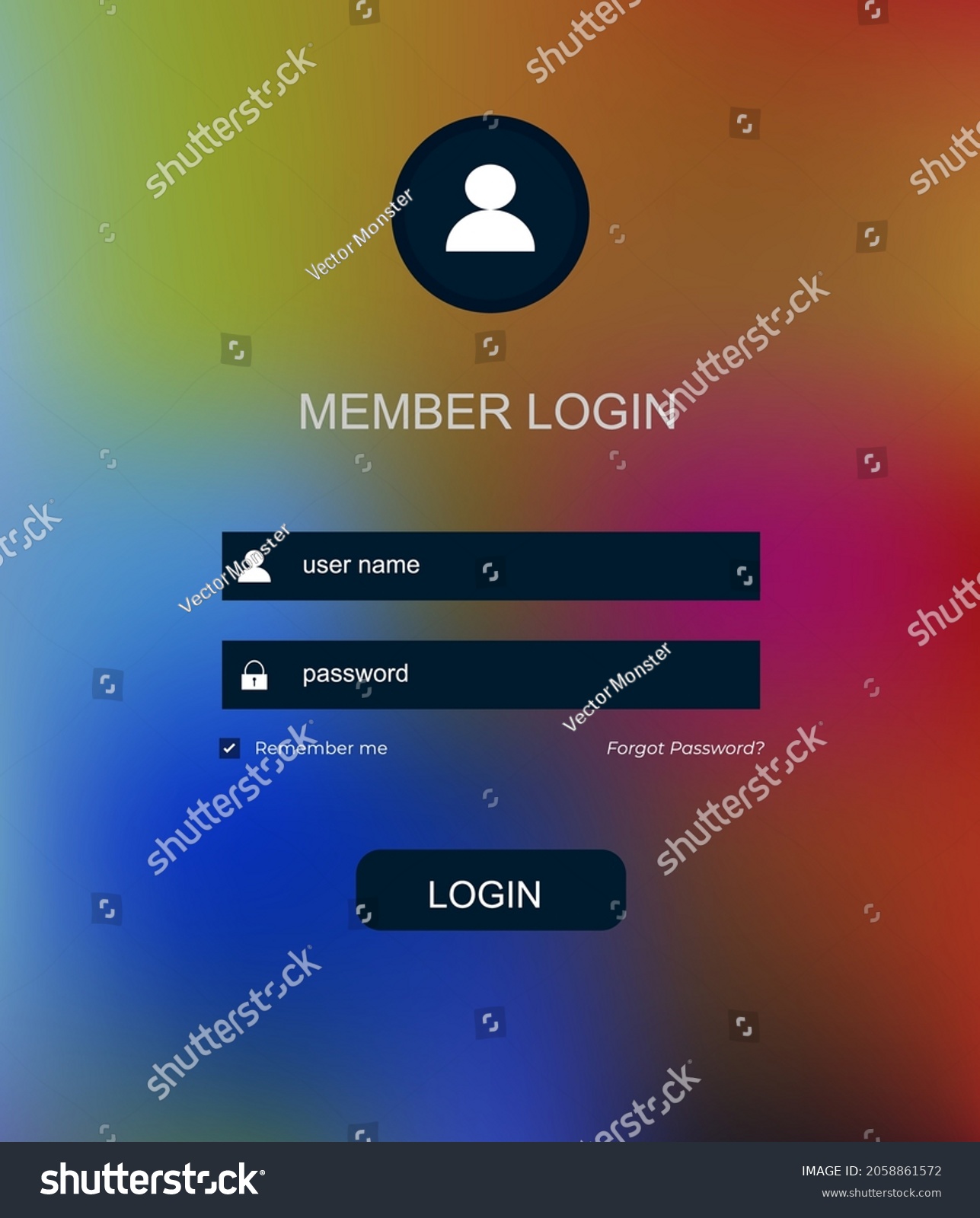 User Login Page Blur Background Vector Stock Vector (Royalty Free ...