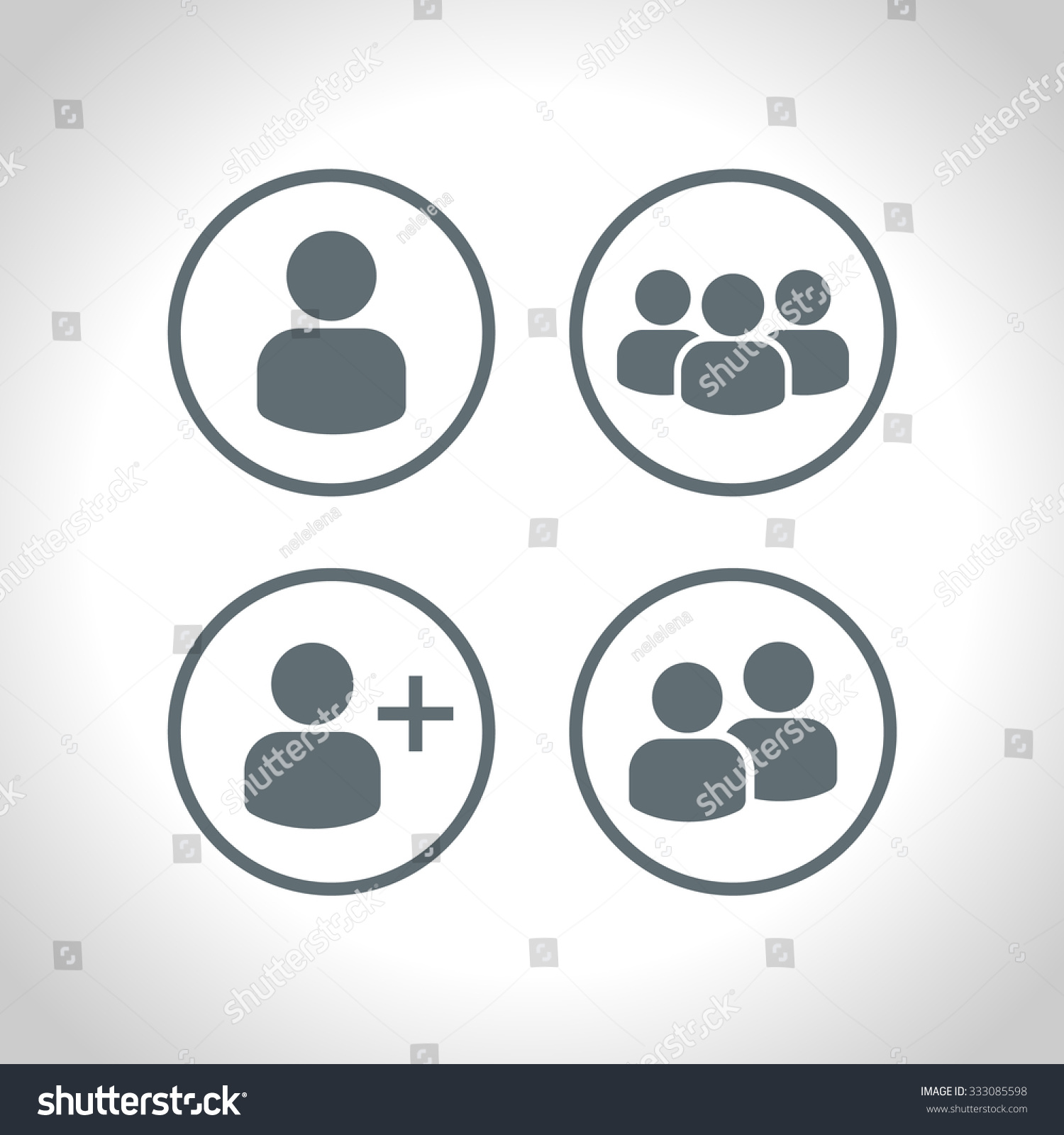 User Profile Group Set Icon Symbol Stock Vector (Royalty Free ...