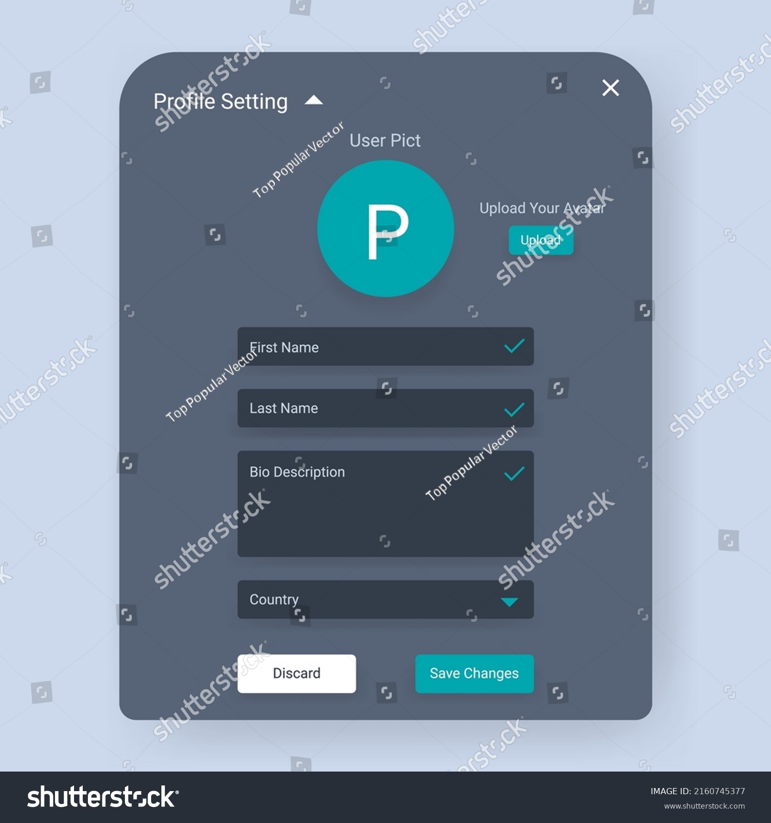 User Profile Setting Form Ui Smartphone Stock Vector (Royalty Free ...