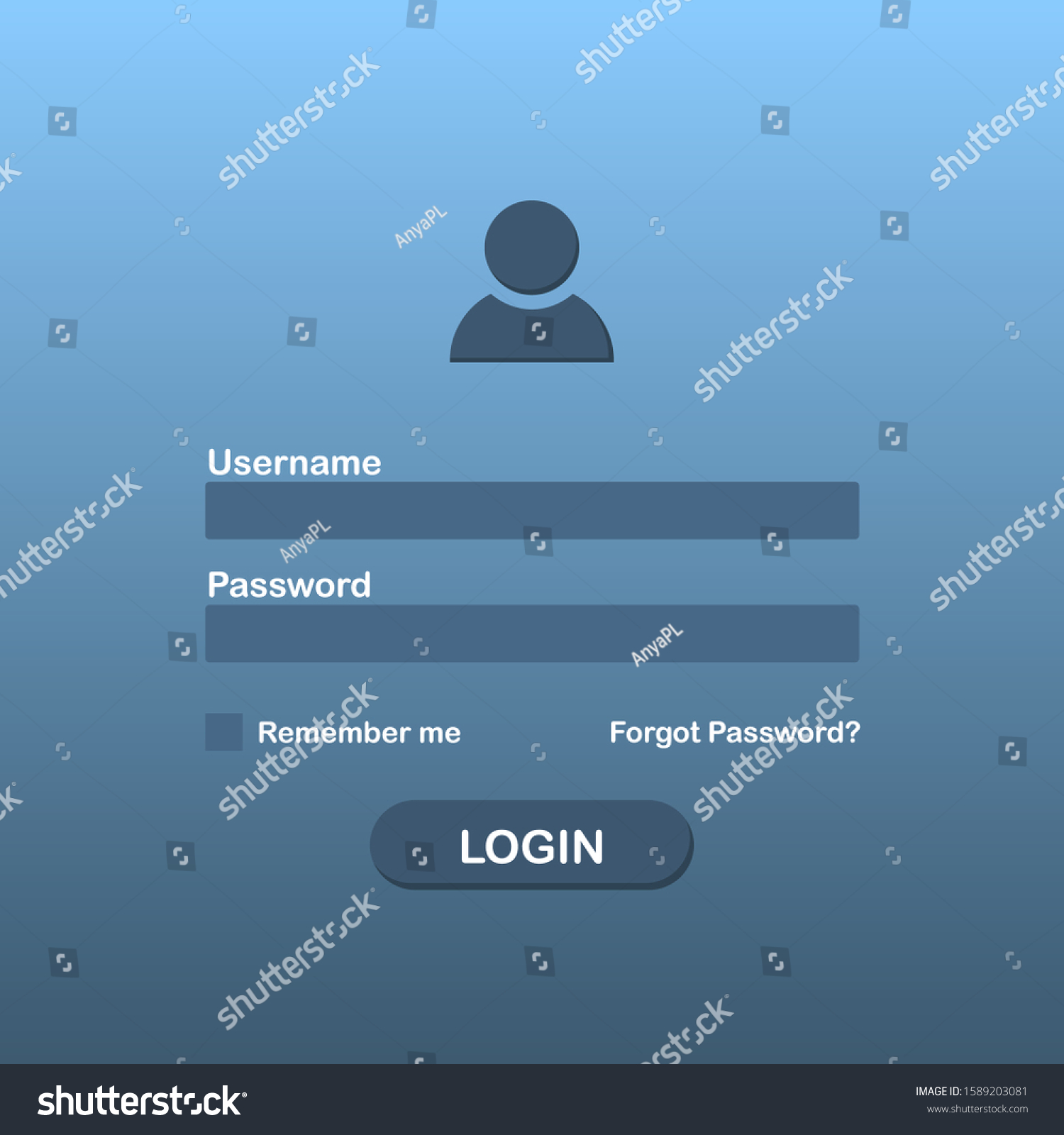 Username Password Login Interface Login Data Stock Vector (Royalty Free ...