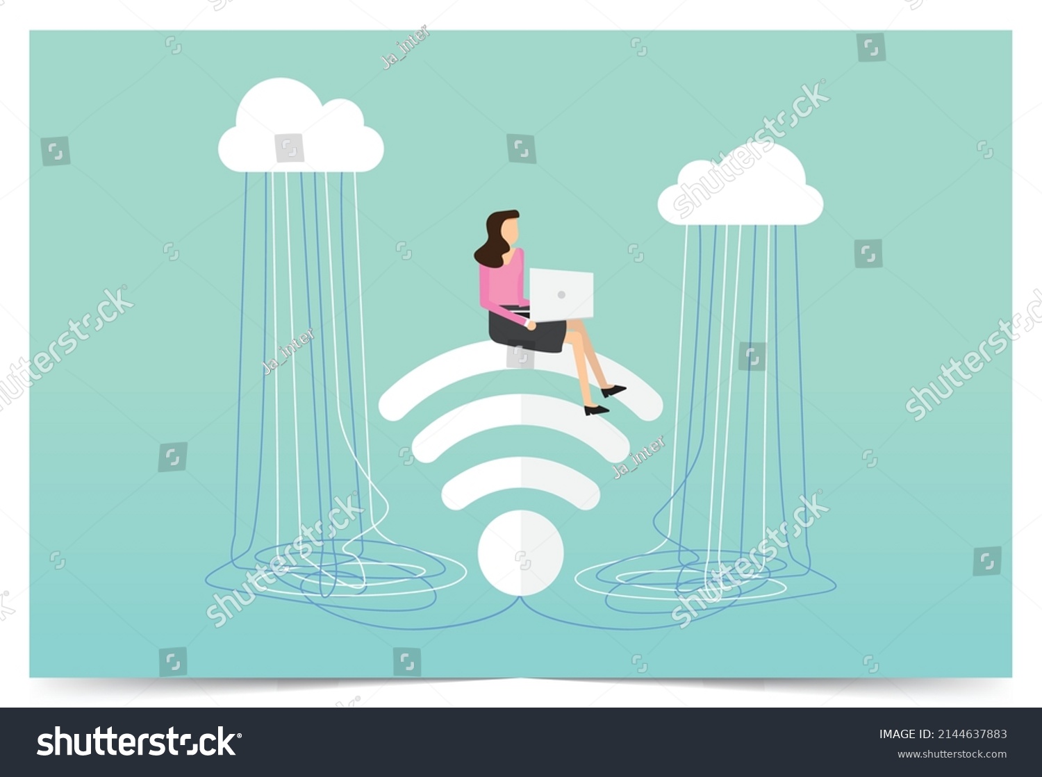 Using Data Saving On Cloud Server Stock Vector (Royalty Free ...