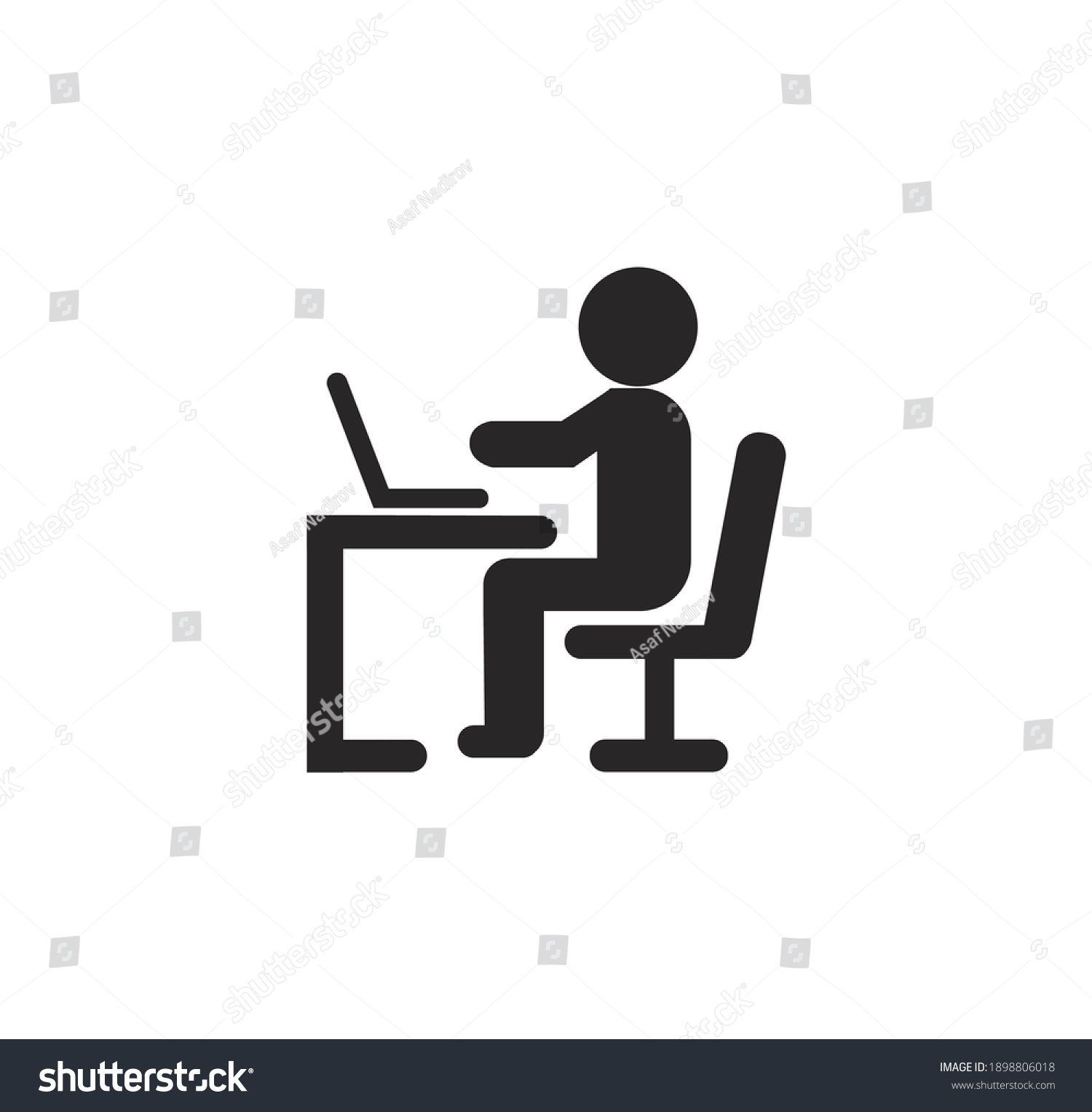 Using Laptop Vector Illustration On White Stock Vector (Royalty Free ...