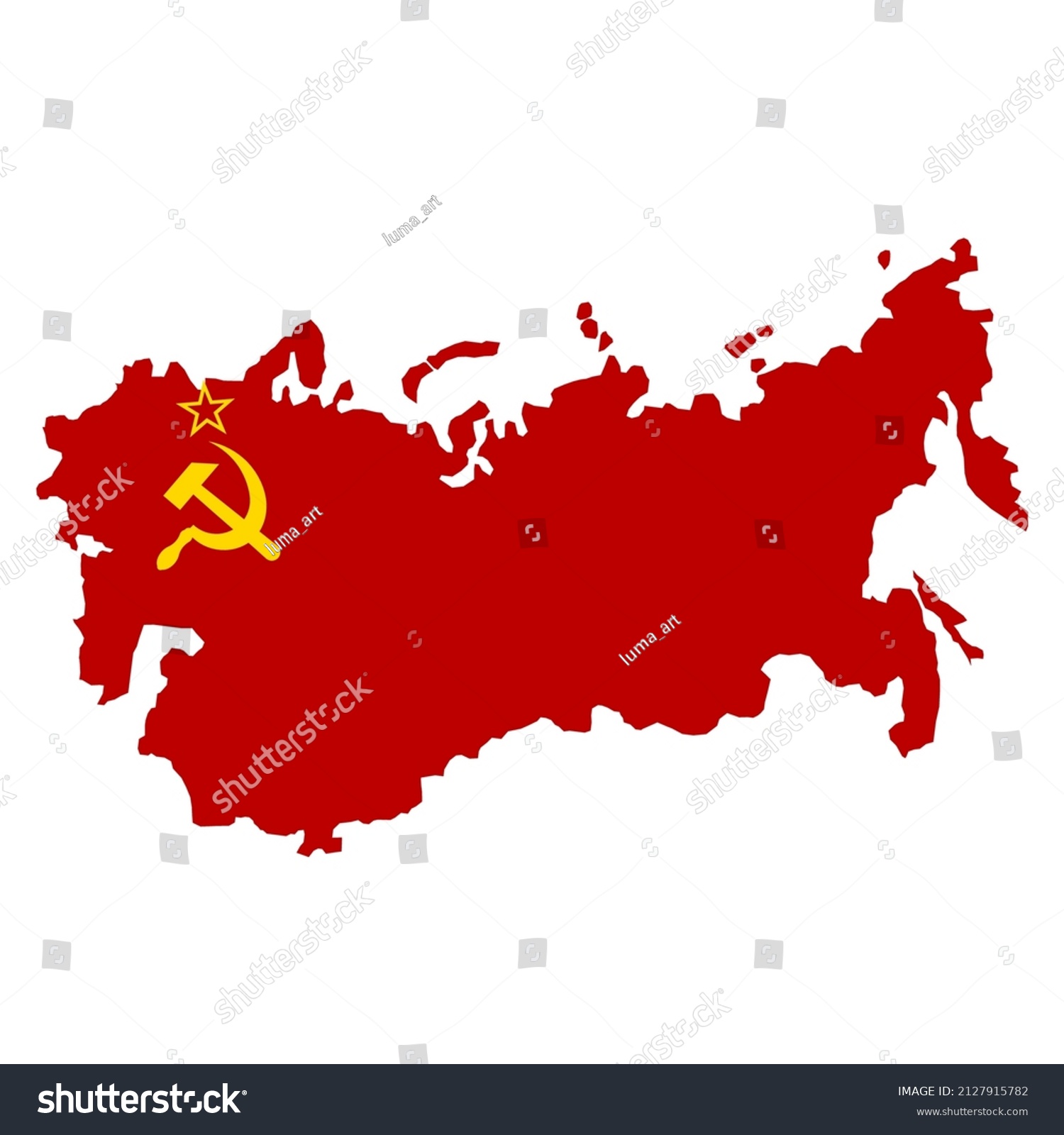 UdSSR-Flagge innerhalb der Sowjetunion-Karte Grenzen Vektorgrafik ...