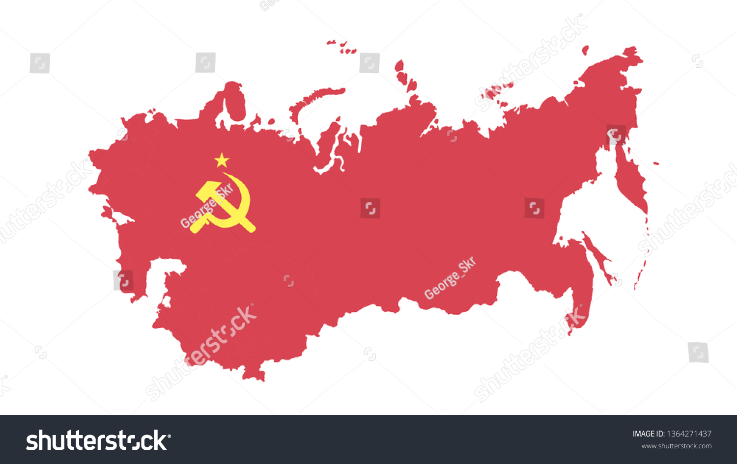 Ussr Map Sign Stock Vector (Royalty Free) 1364271437