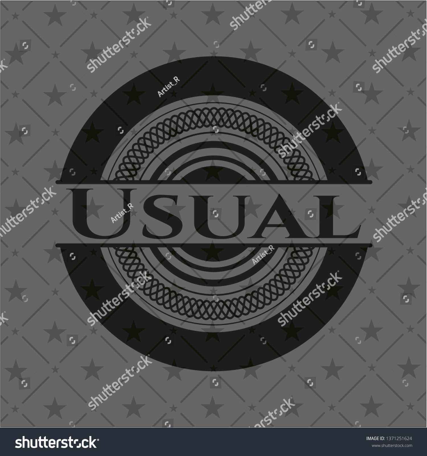Usual Realistic Dark Emblem Stock Vector (Royalty Free) 1371251624 ...