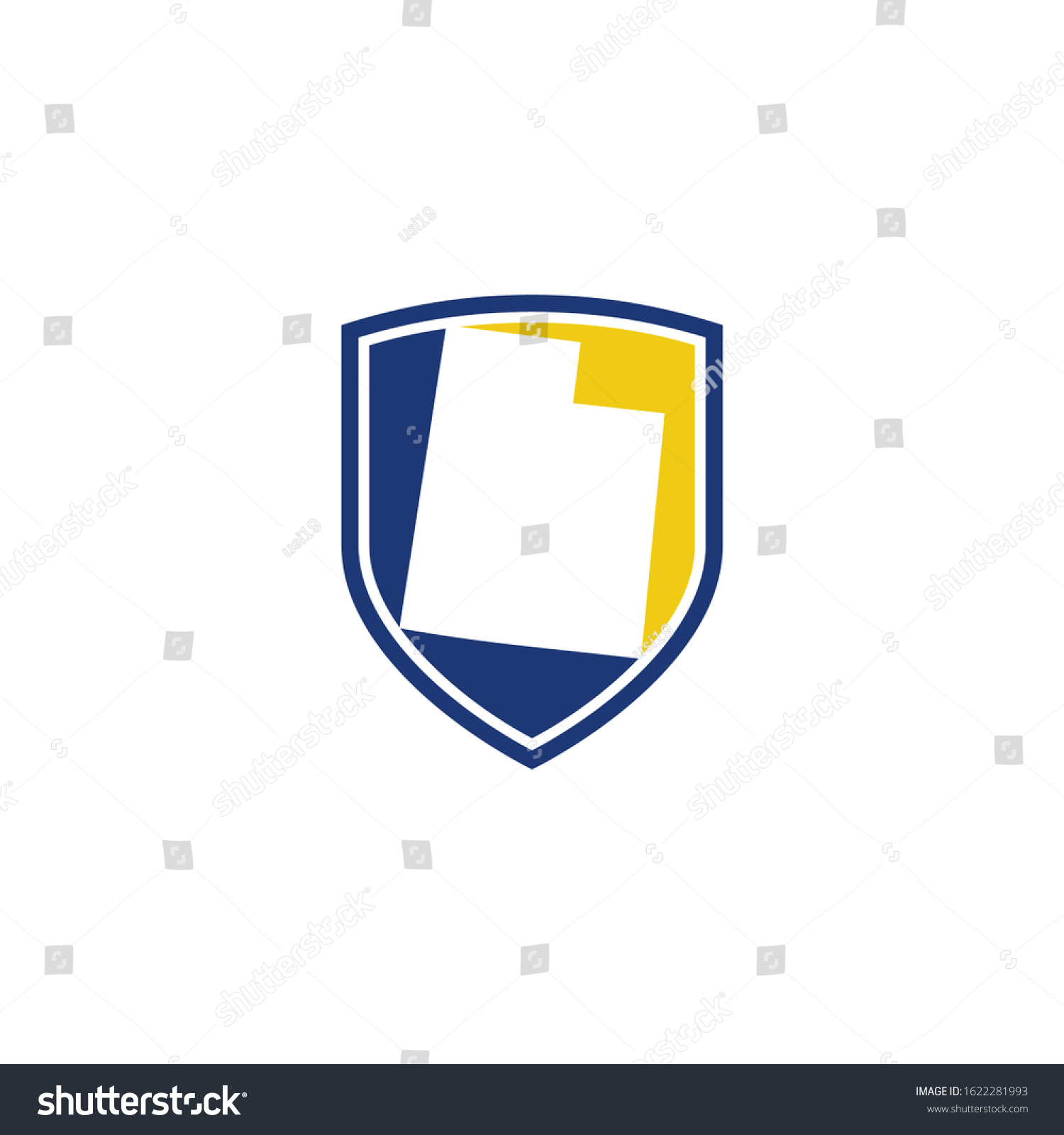 Utah Map Shield Logo Icon Template Stock Vector (Royalty Free ...