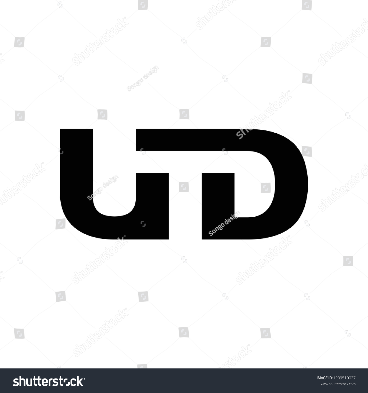 Logo monogramme de lettre UTD avec : image vectorielle de stock (libre ...