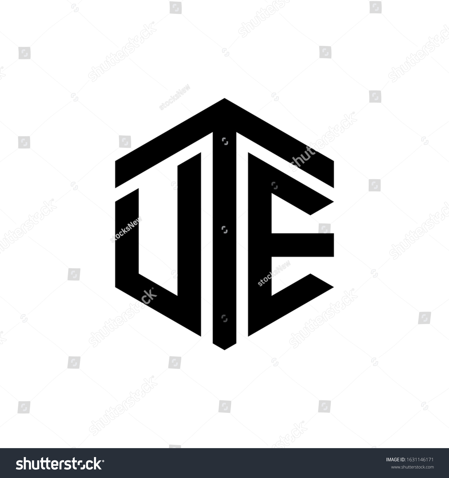 Ute Letter Logo Design Polygon Monogram: vector de stock (libre de ...