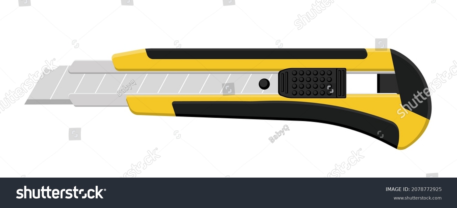 Utility Knife Box Cutter Cartoon Vector Stock Vector (Royalty Free ...