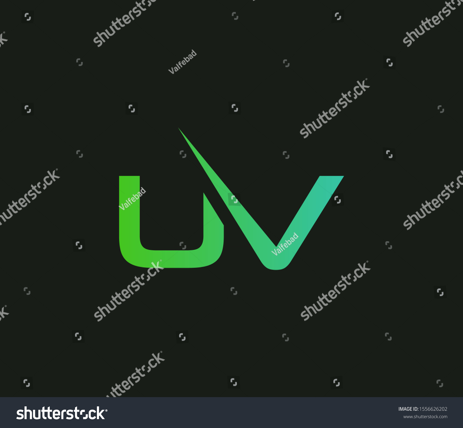 Uv Lettering Monogram Logo Icon Stock Vector (Royalty Free) 1556626202