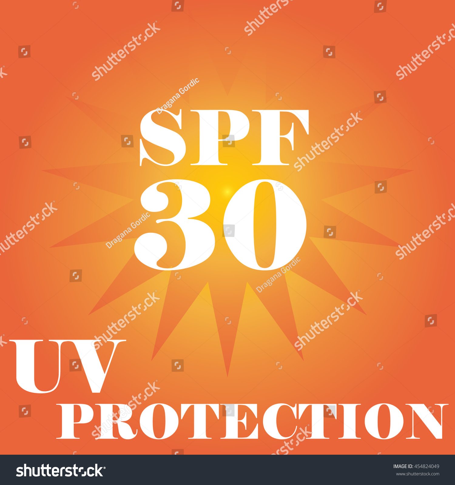 Uv Protection Spf 30 Illustration Vector: vector de stock (libre de ...