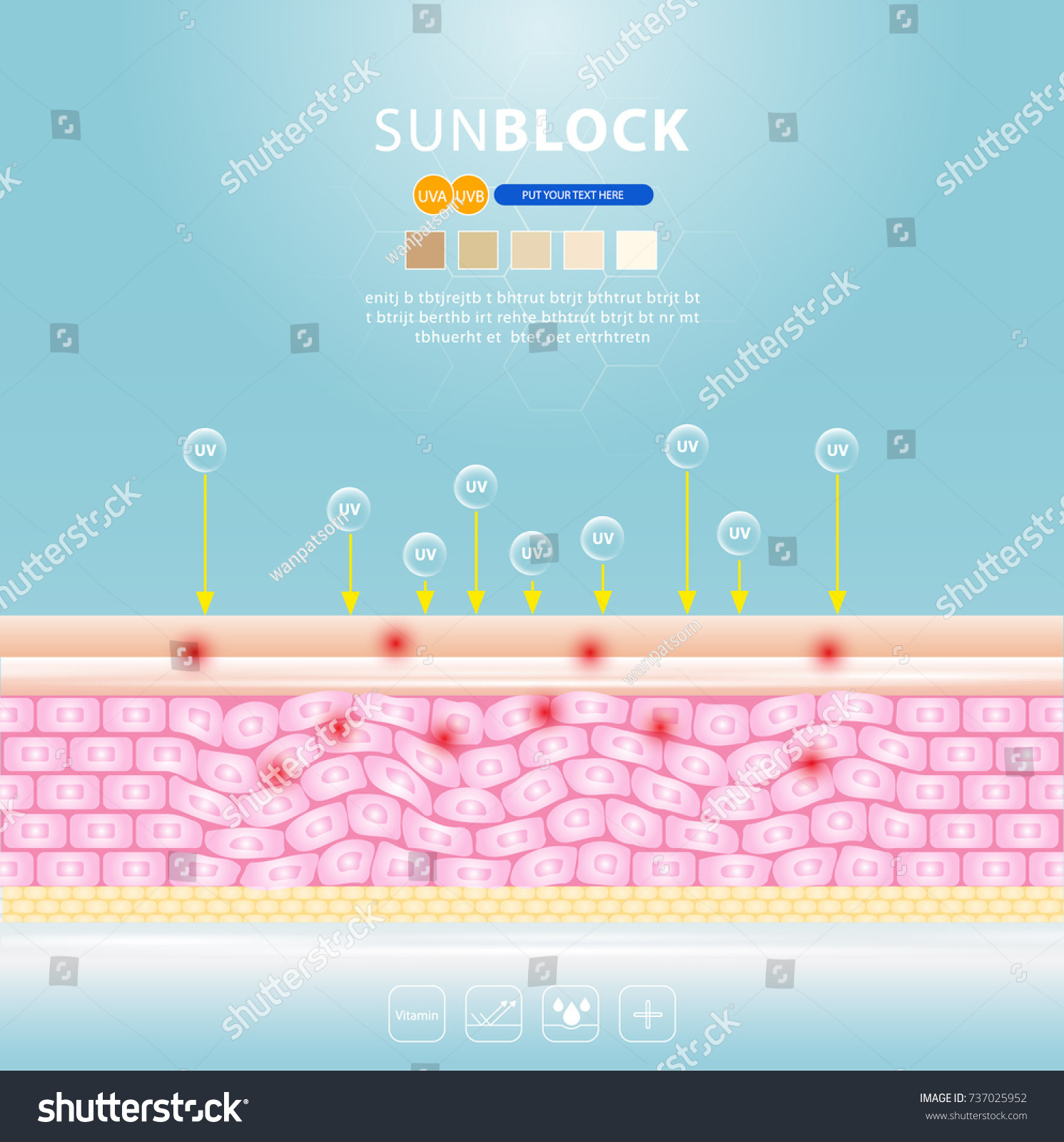 Uv Reflection Skin After Protection Vector Stock Vector (Royalty Free ...