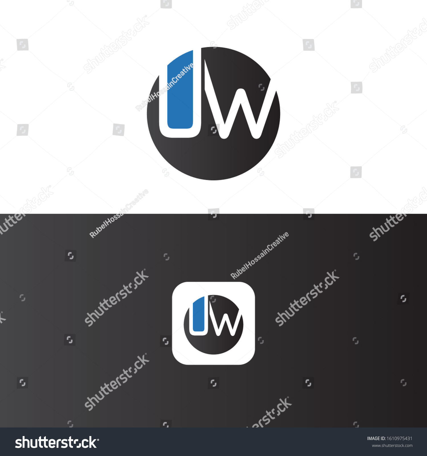 Uw Letter Logo Design Template Vector Stock Vector (Royalty Free ...