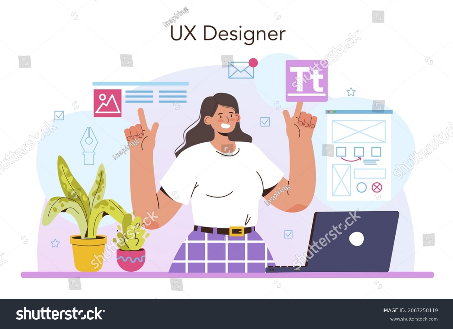 Ux Designer Concept App Interface Improvement Stock Vector (Royalty ...
