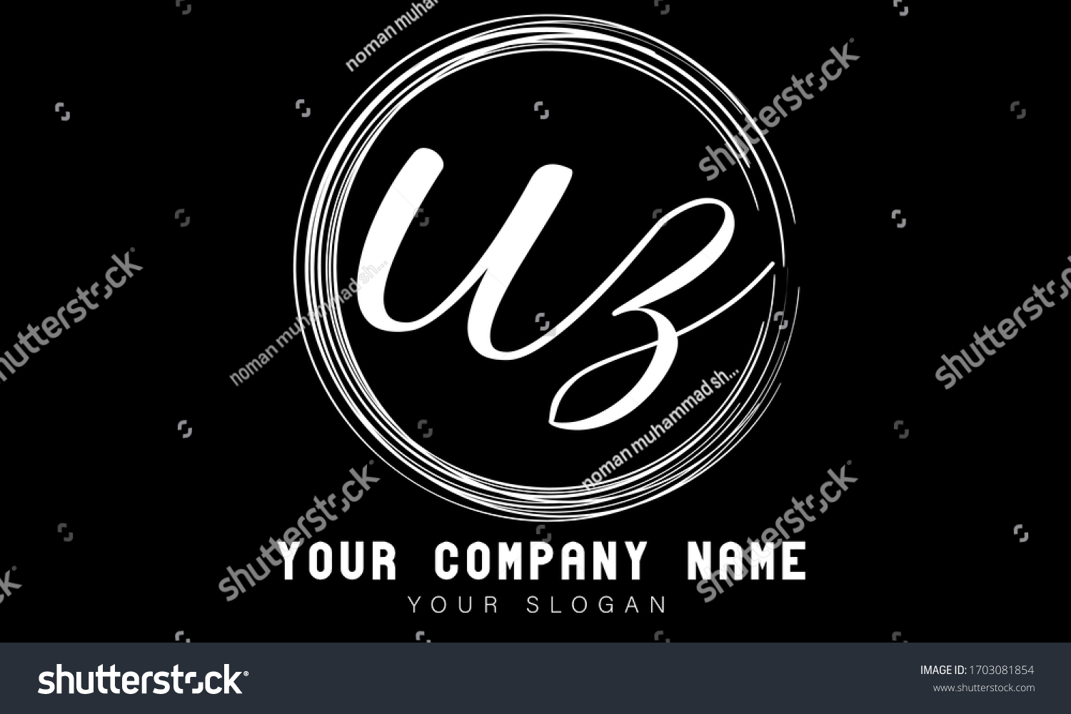 Uz Initial Monogram Logo Isolated Circle Stock Vector (Royalty Free ...