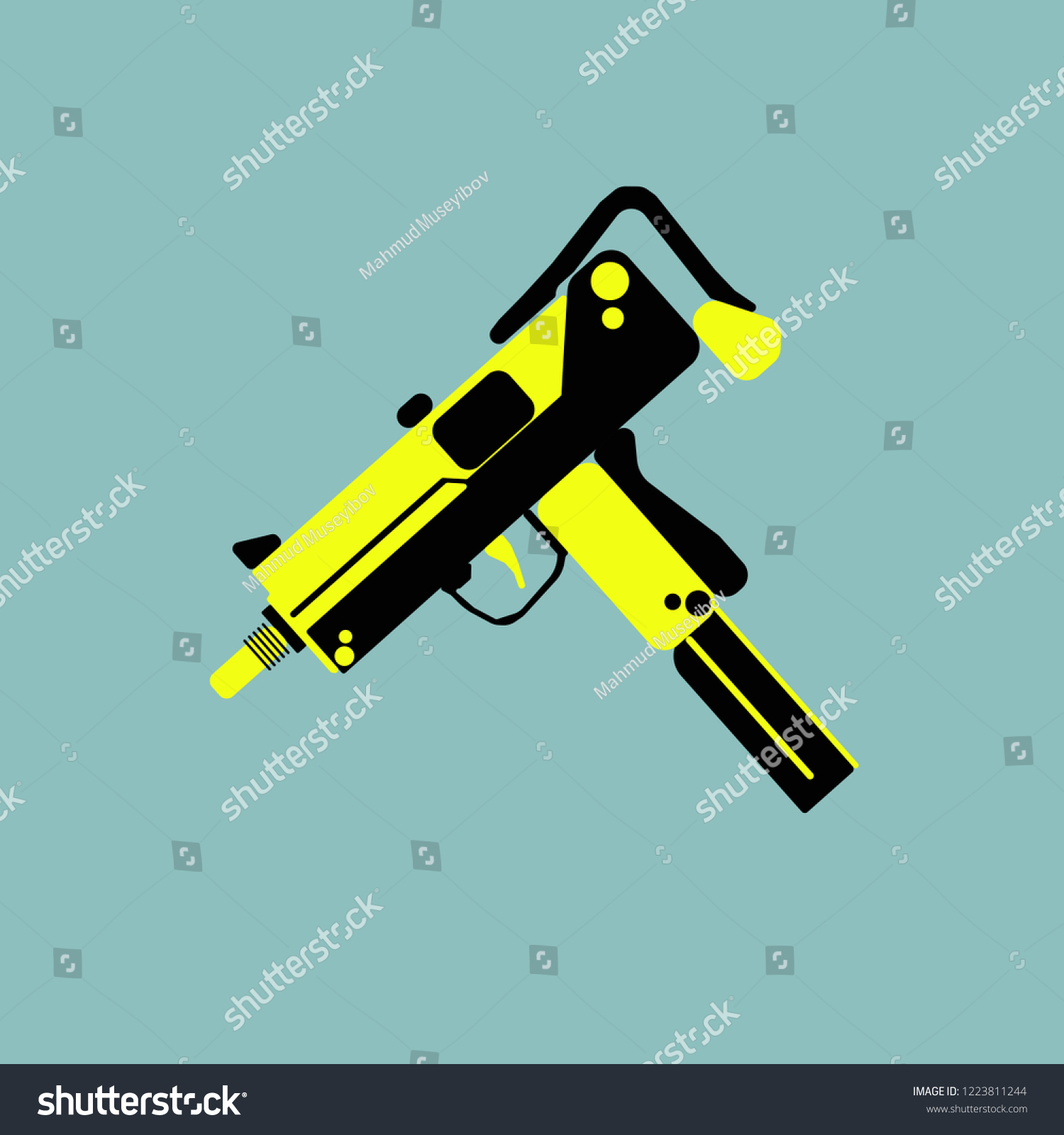 Uzi Machine Gun Stock Vector (Royalty Free) 1223811244 | Shutterstock