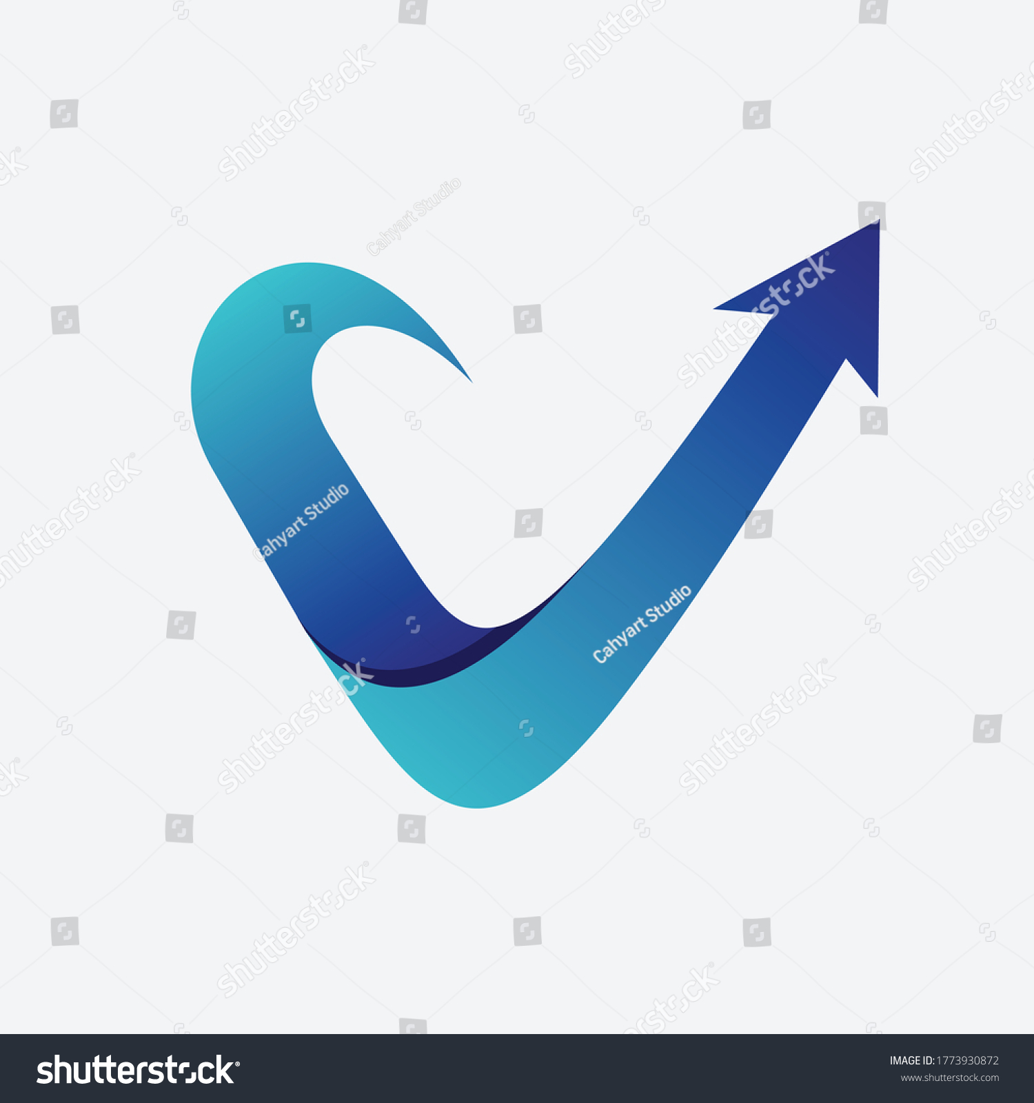 V Arrow Vector Illustration Template Logo Stock Vector (Royalty Free ...