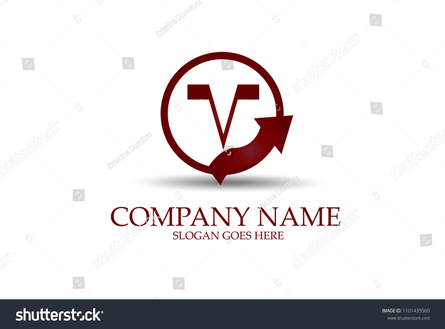 V Circle Arrow Letter Identity Logo Stock Vector (Royalty Free ...