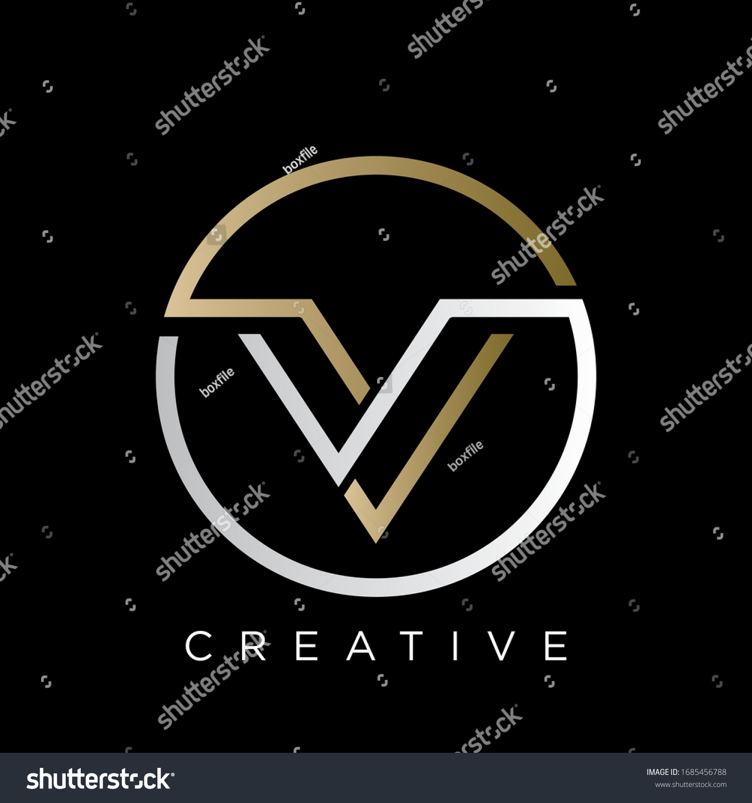 V Circle Logo Design Vector Icon Stock Vector (Royalty Free) 1685456788