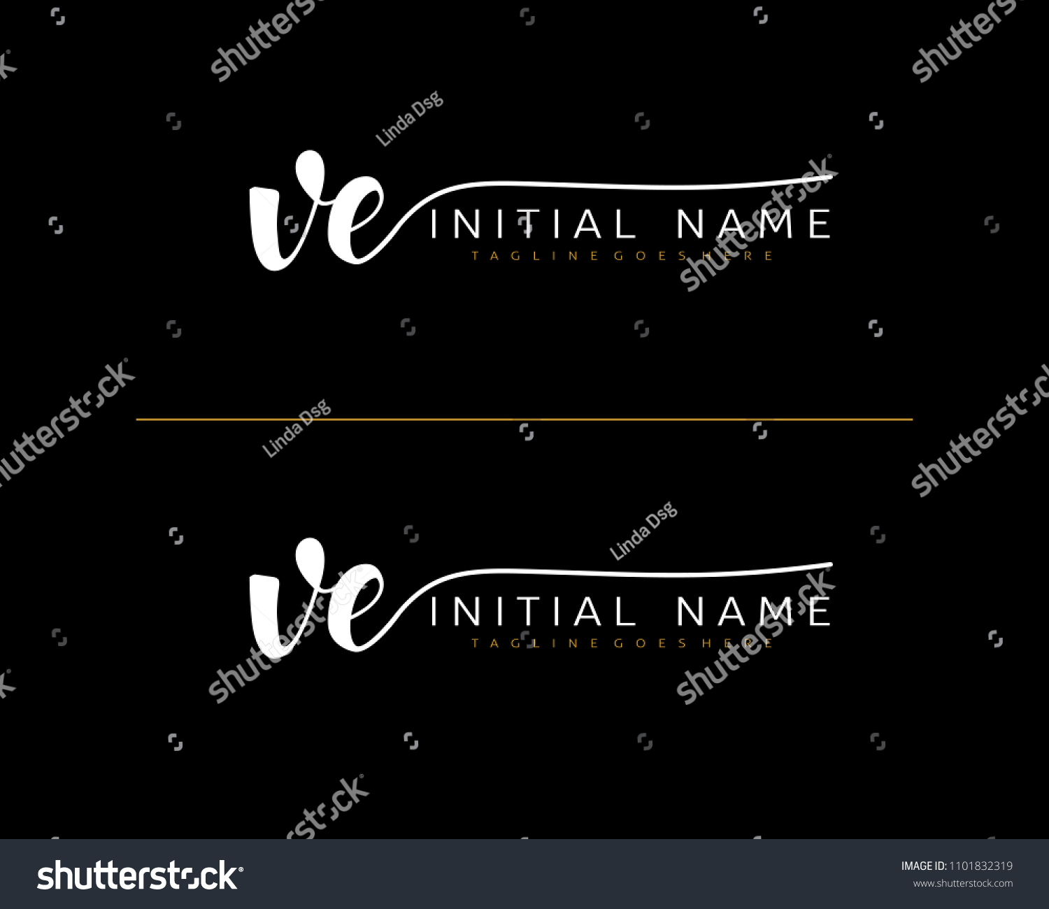 V E Initial Handwriting Logo Vector Stock Vector (Royalty Free ...
