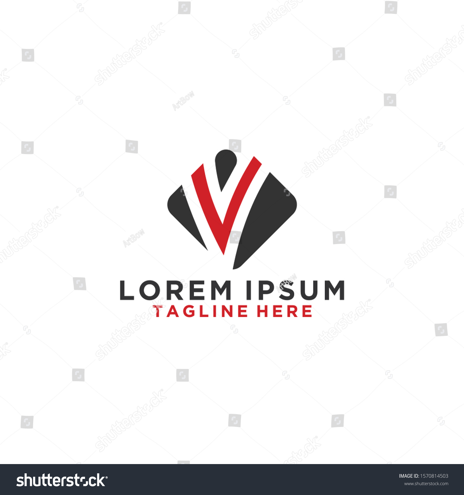 V Human Letter Vector Logo Template Stock Vector (Royalty Free ...
