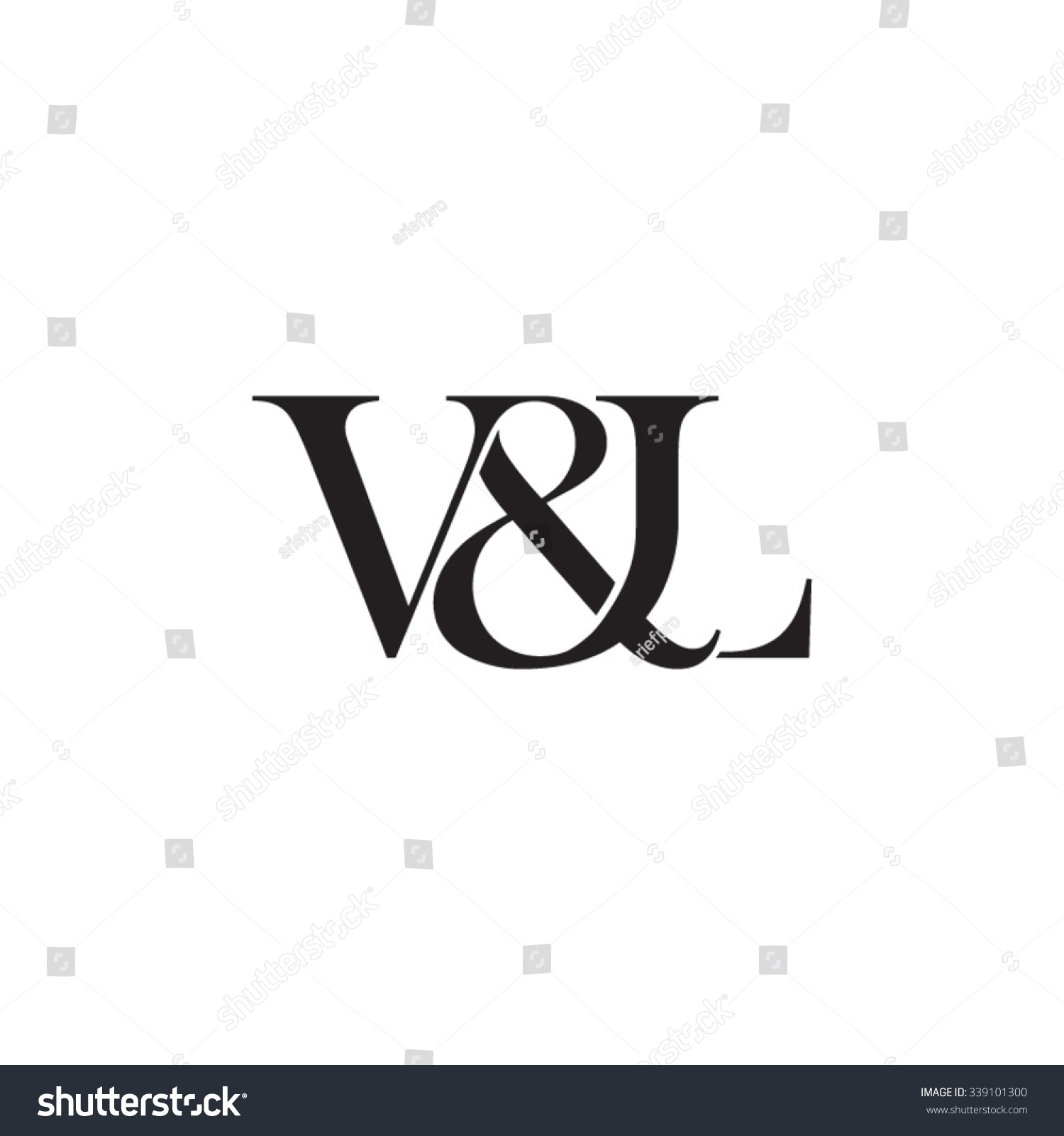 Vl Initial Logo Ampersand Monogram Logo: vector de stock (libre de ...