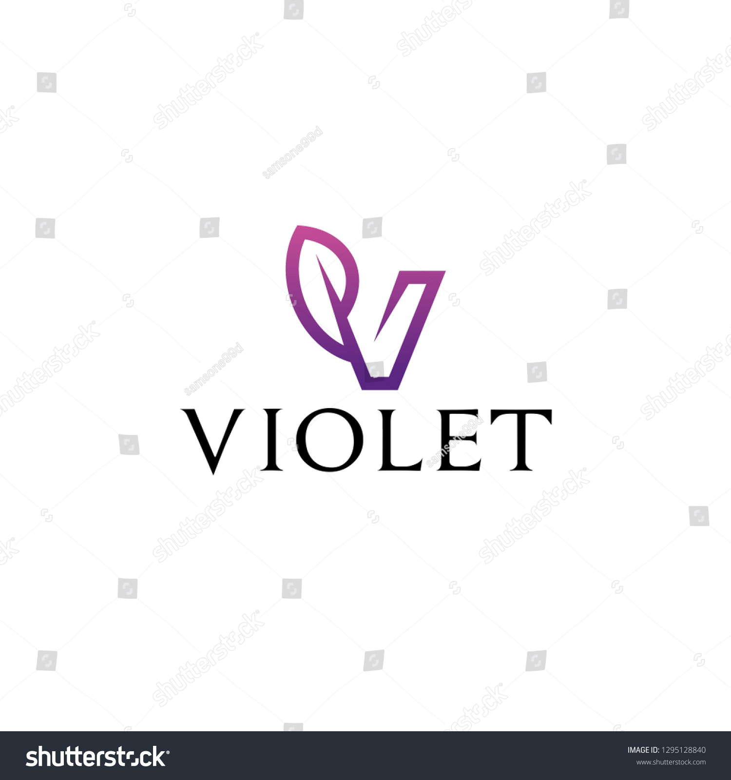 V Leaf Violet Logo Design Inspiration Stock Vector (Royalty Free ...
