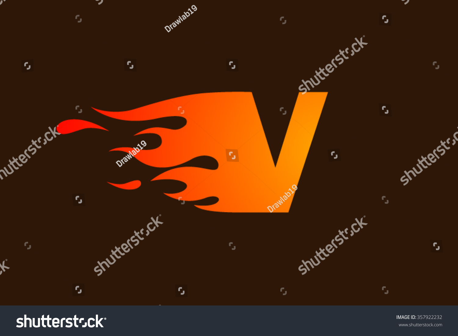 V Letter Logo Fire Flames Logo Stock Vector (Royalty Free) 357922232