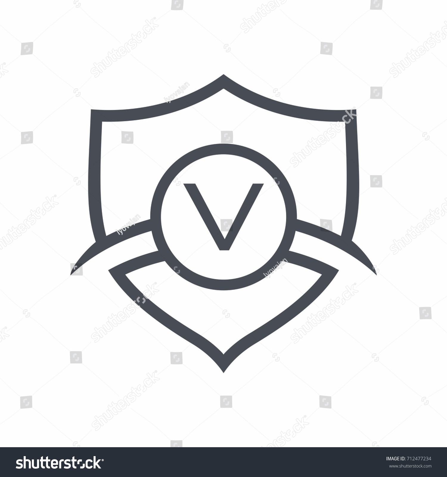 V Letter Shield Logo Vector Stock Vector (Royalty Free) 712477234 ...